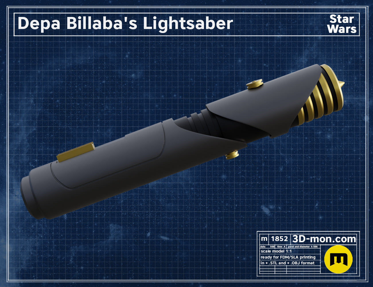 Depa Billaba lightsaber – 3Demon