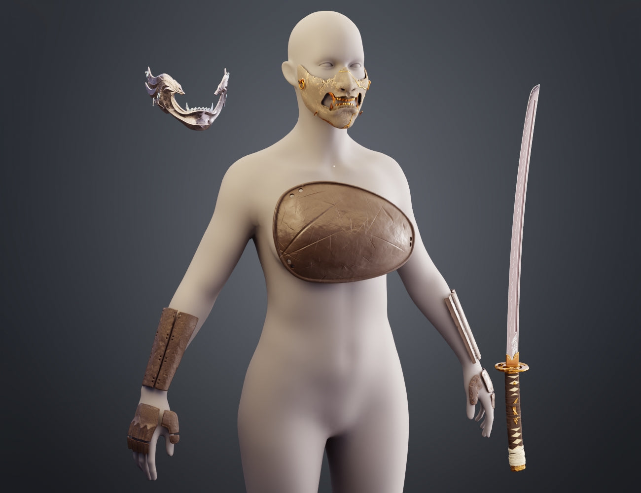 Ghost of Yotei Atsu Cosplay Set STL | 3D Printable Armor | 3Demon