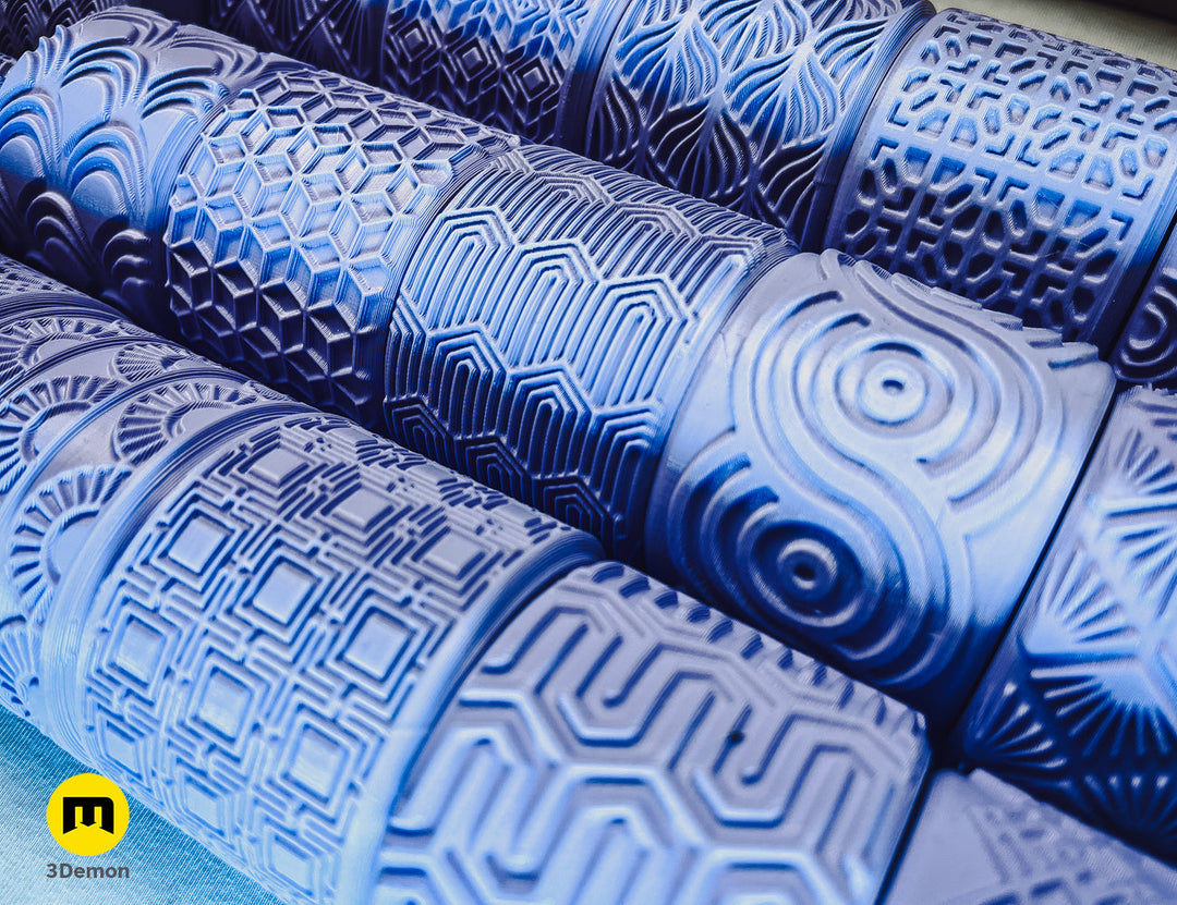 Texture Rollers — Art Deco Patterns STL | 3D Print | 3Demon