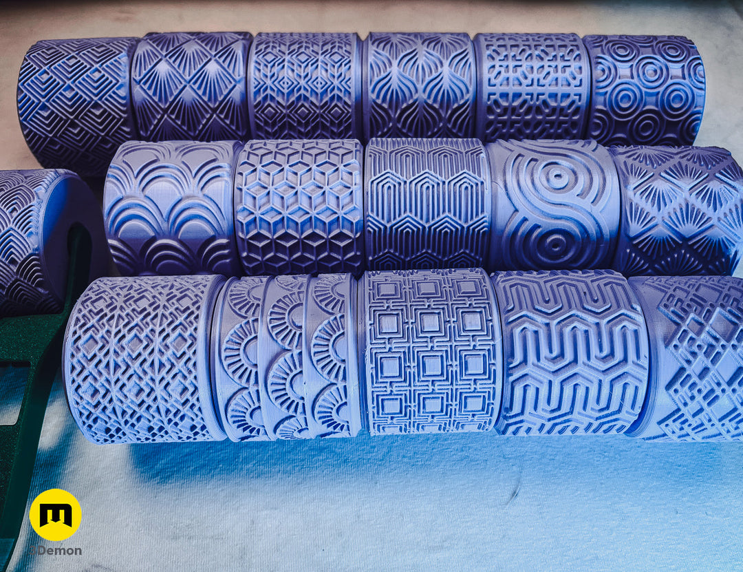 Texture Rollers — Art Deco Patterns STL | 3D Print | 3Demon