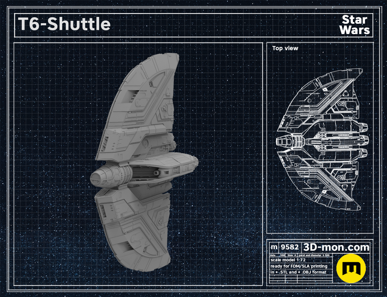 T-6 Jedi Shuttle - Ahsoka's ship – 3Demon