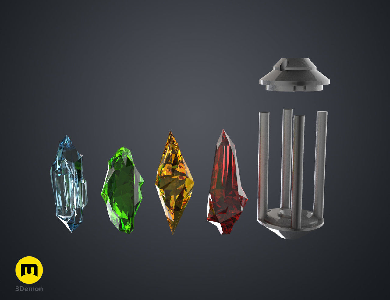 Kyber Crystals STL | 3D Printable Prop Weapon | 3Demon