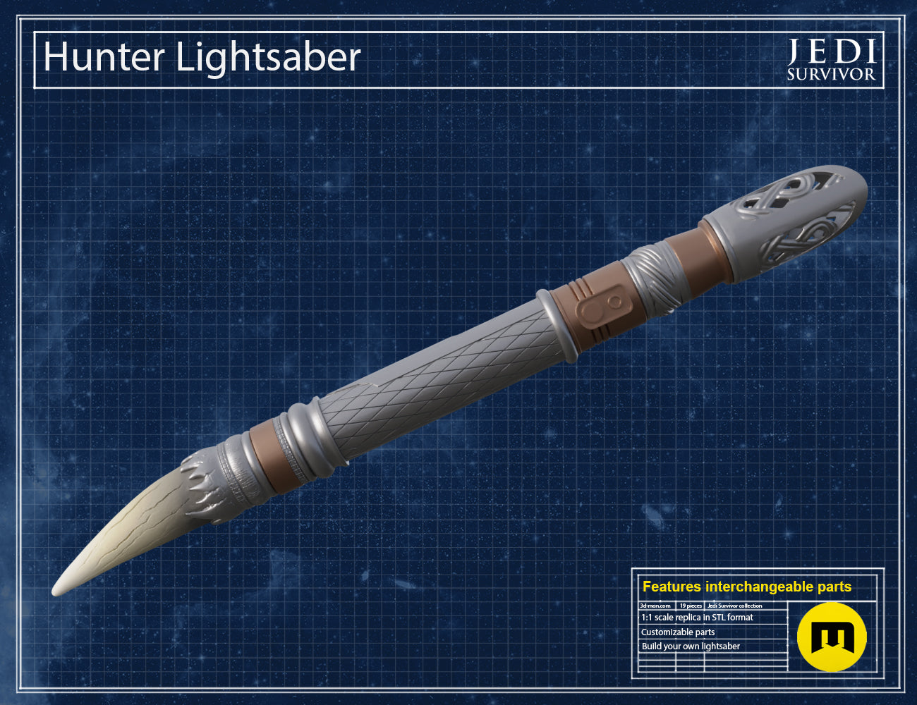 Hunter Lightsaber - Jedi Survivor – 3Demon