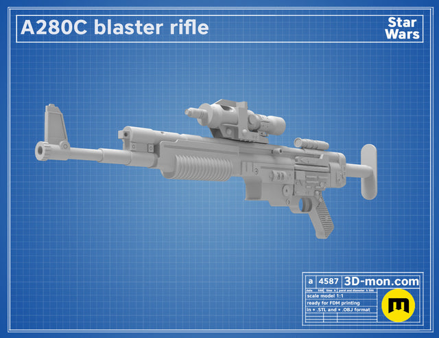 A280C Blaster STL | 3D Printable Prop Weapon | 3Demon